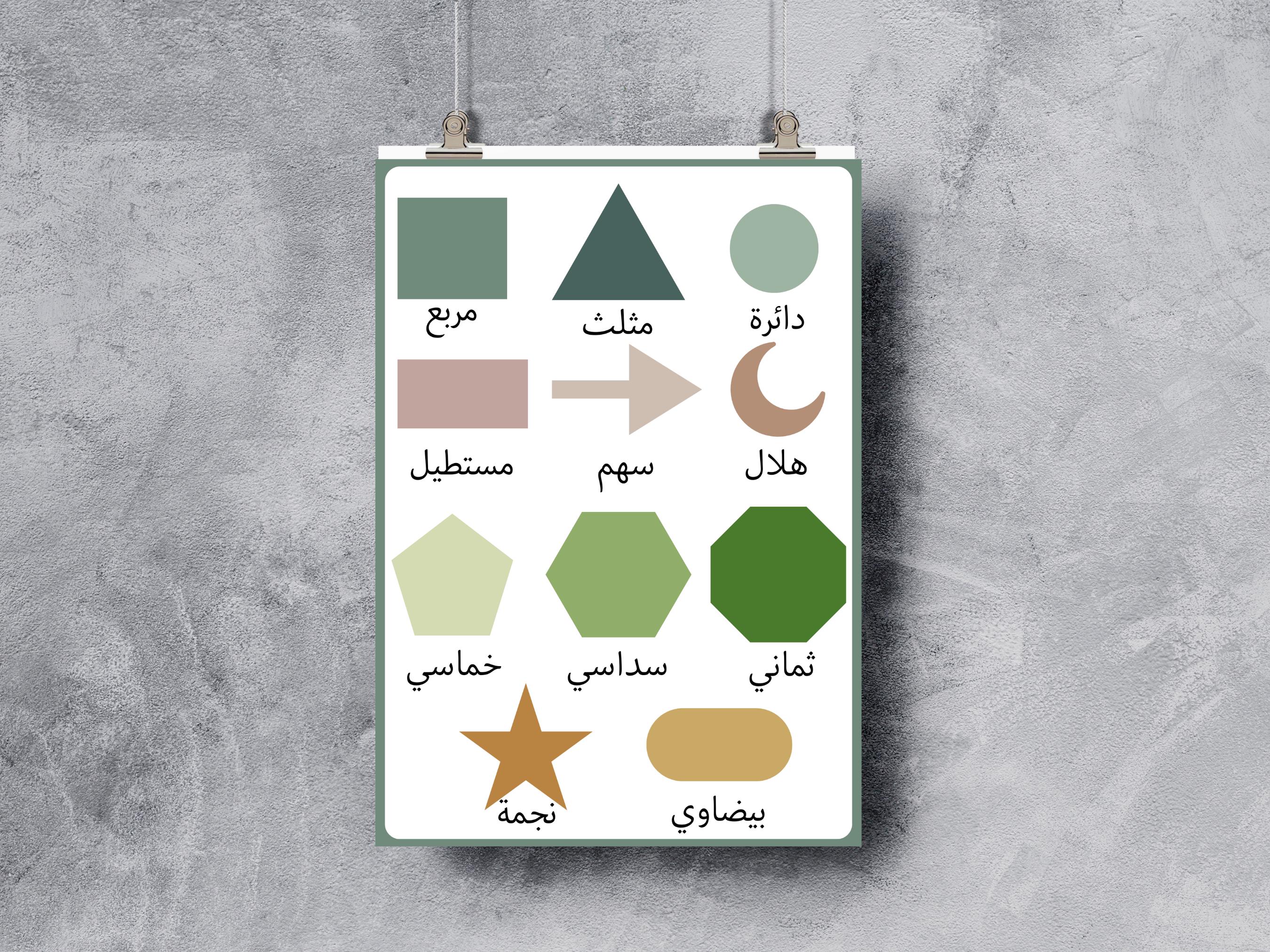 Arabic Shapes Educational Poster for Children | Digital Download ...