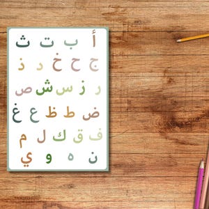 Arabic Alphabet Educational Poster for Children | Digital Download ...
