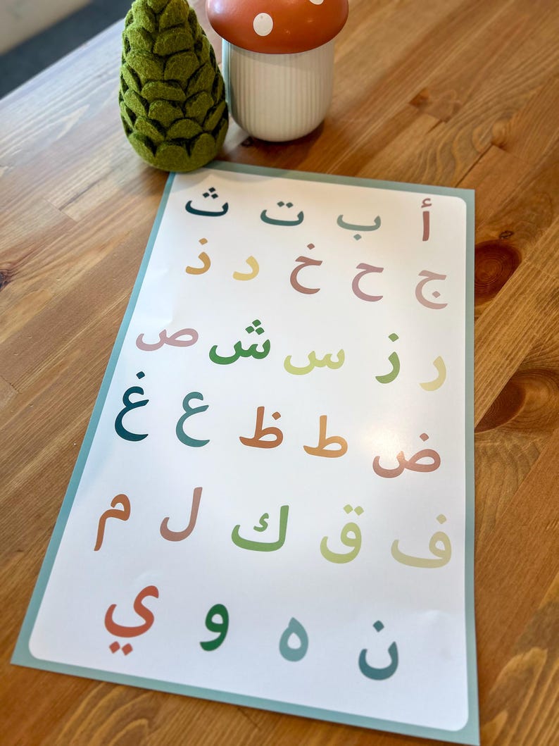 Arabic Alphabet Educational Poster for Children I 11 X17 Inch Poster - Etsy