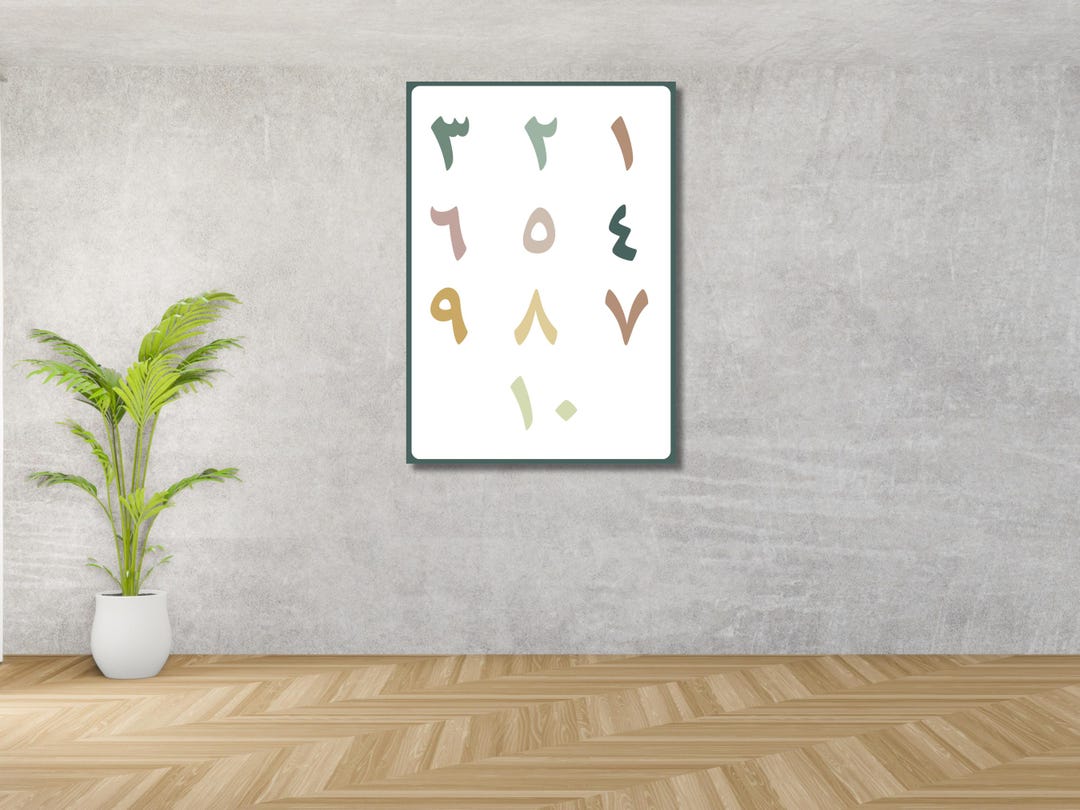 Arabic Numbers Educational Poster for Children | Digital Download ...