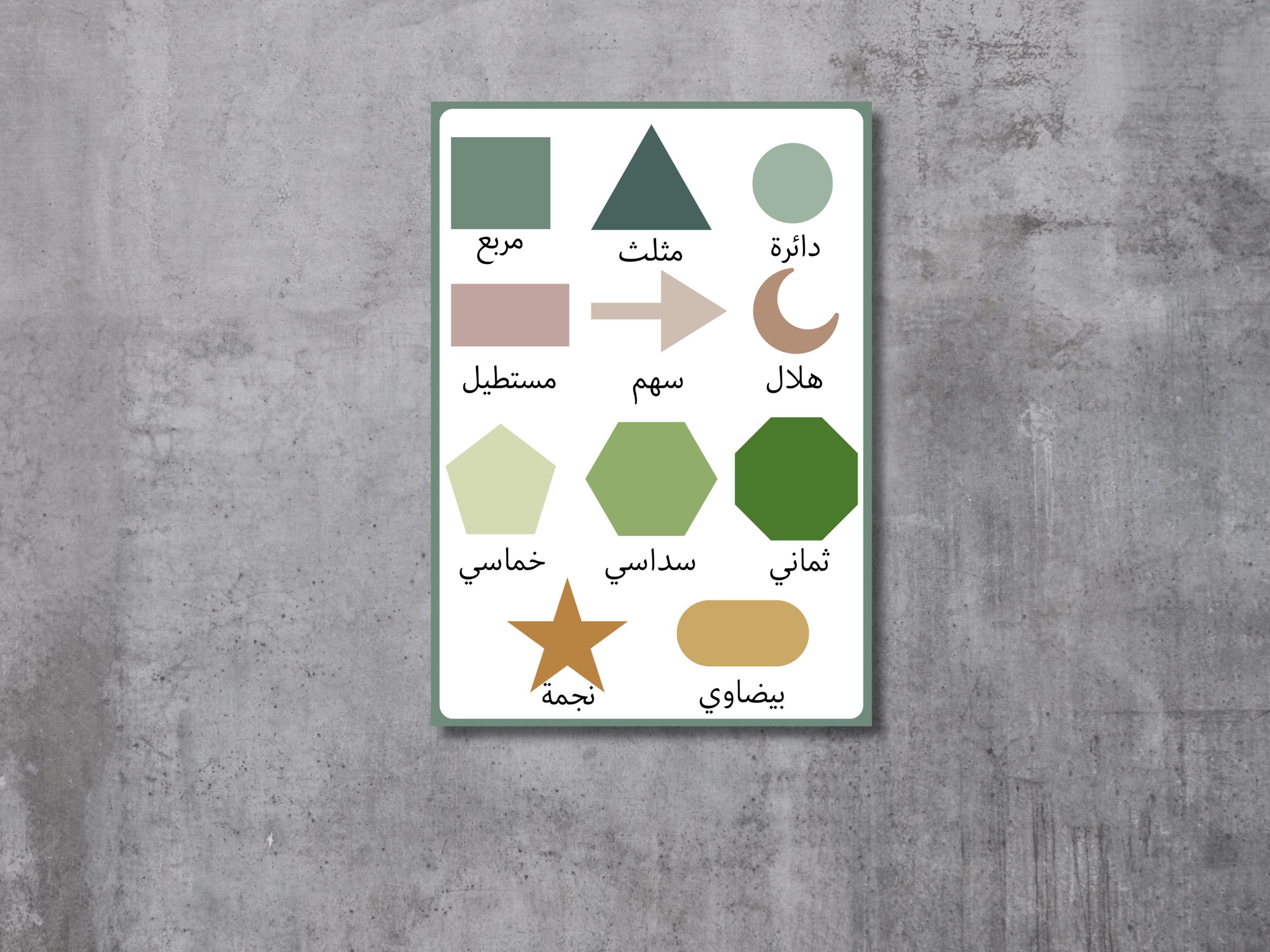 Arabic Shapes Educational Poster for Children | Digital Download ...