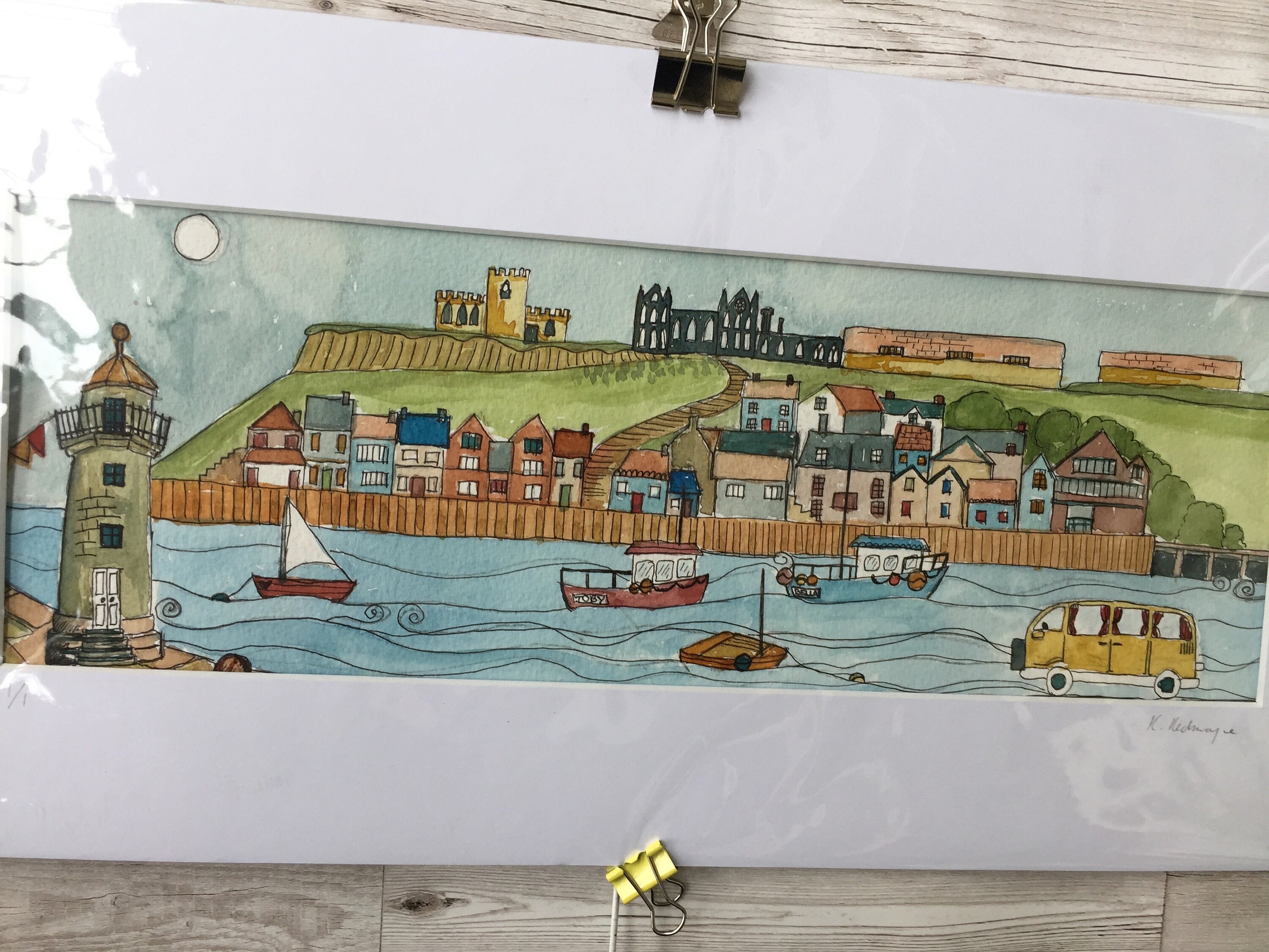 Whitby Harbour View- Original Watercolour Painting - Etsy UK