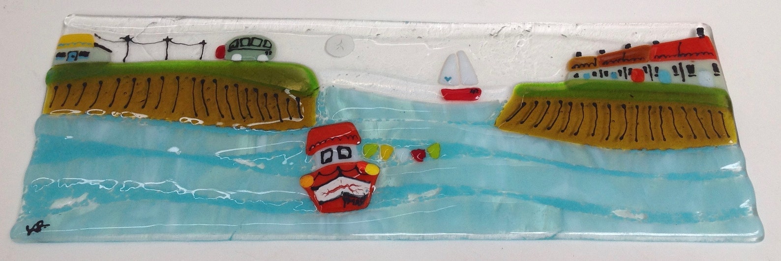 FUSED GLASS SEASCAPE - Etsy UK