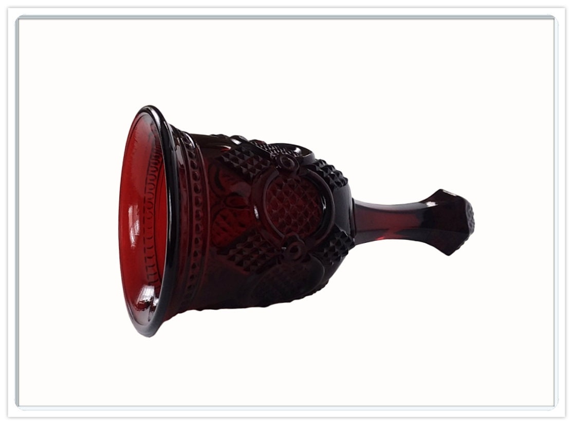 Vintage Avon Ruby Red Glass Bell 1979 Cape Cod Collection - Etsy