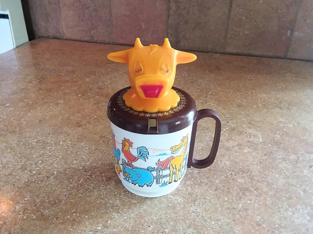 Moo Cow Creamer With Farm Animals Scene Whirley Industries, 1970's ...