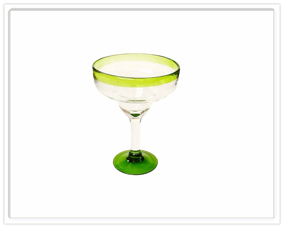 Pair of 16 Oz Margarita Glasses Red Green Daiquiri Glasses - Etsy
