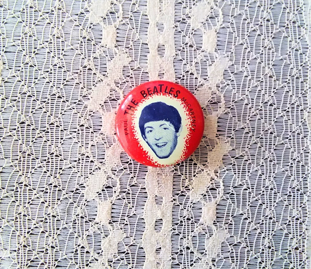 1964 the Beatles Paul Mccartney Button Pin 7/8 Green Duck Co., Beatles ...