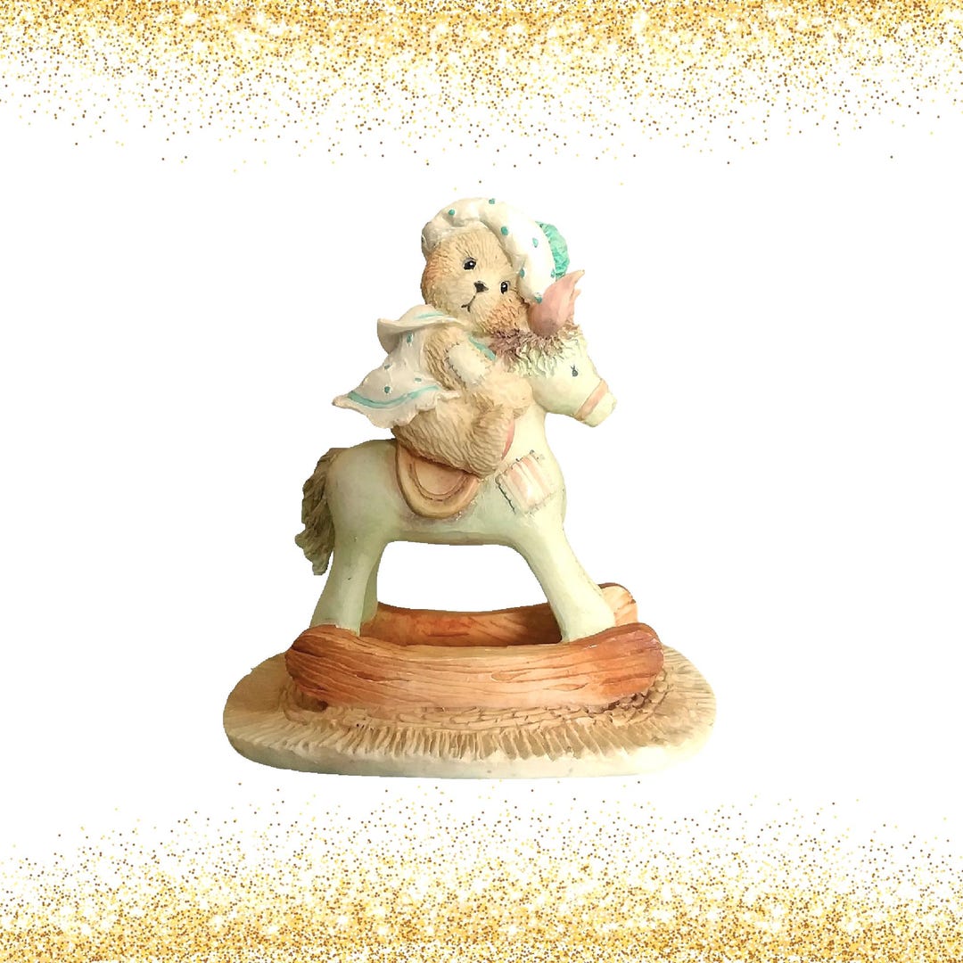 Cherished Teddies Beth Bear Hugs 1993, Rocking Horse Figurine ...