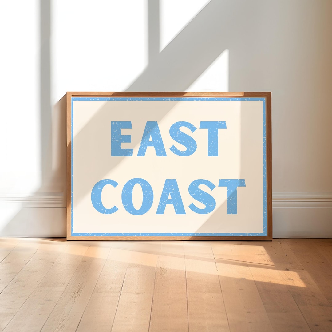 East Coast Print Poster - Horizontal Trendy Living Room Decor - Cute ...