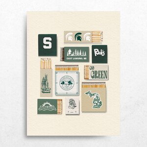 MSU Matchbox Print, College Matchbox Art, Matchbooks Print, Matchbox ...