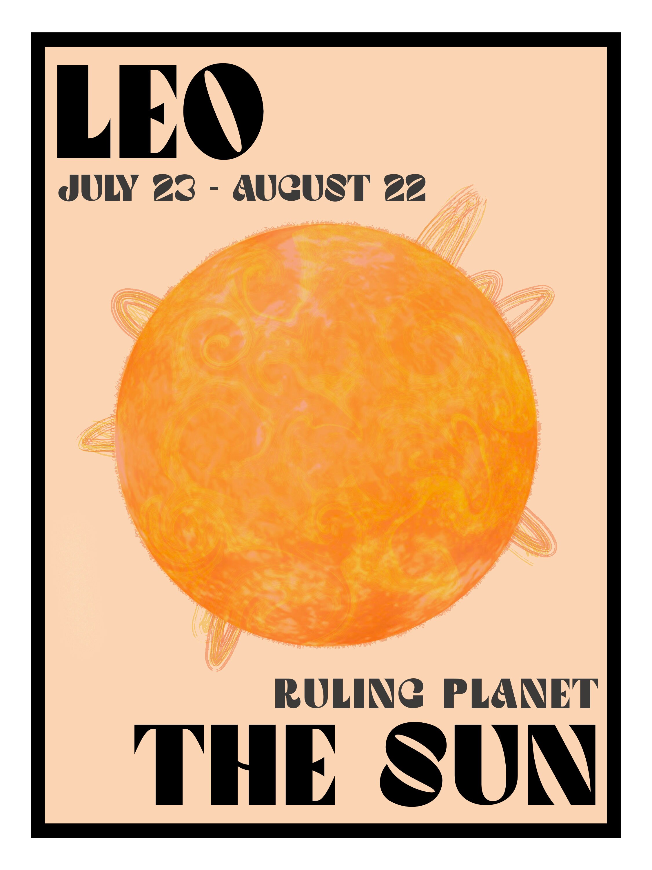 LEO ZODIAC PRINT Digital Download Wall Art Zodiac Poster - Etsy