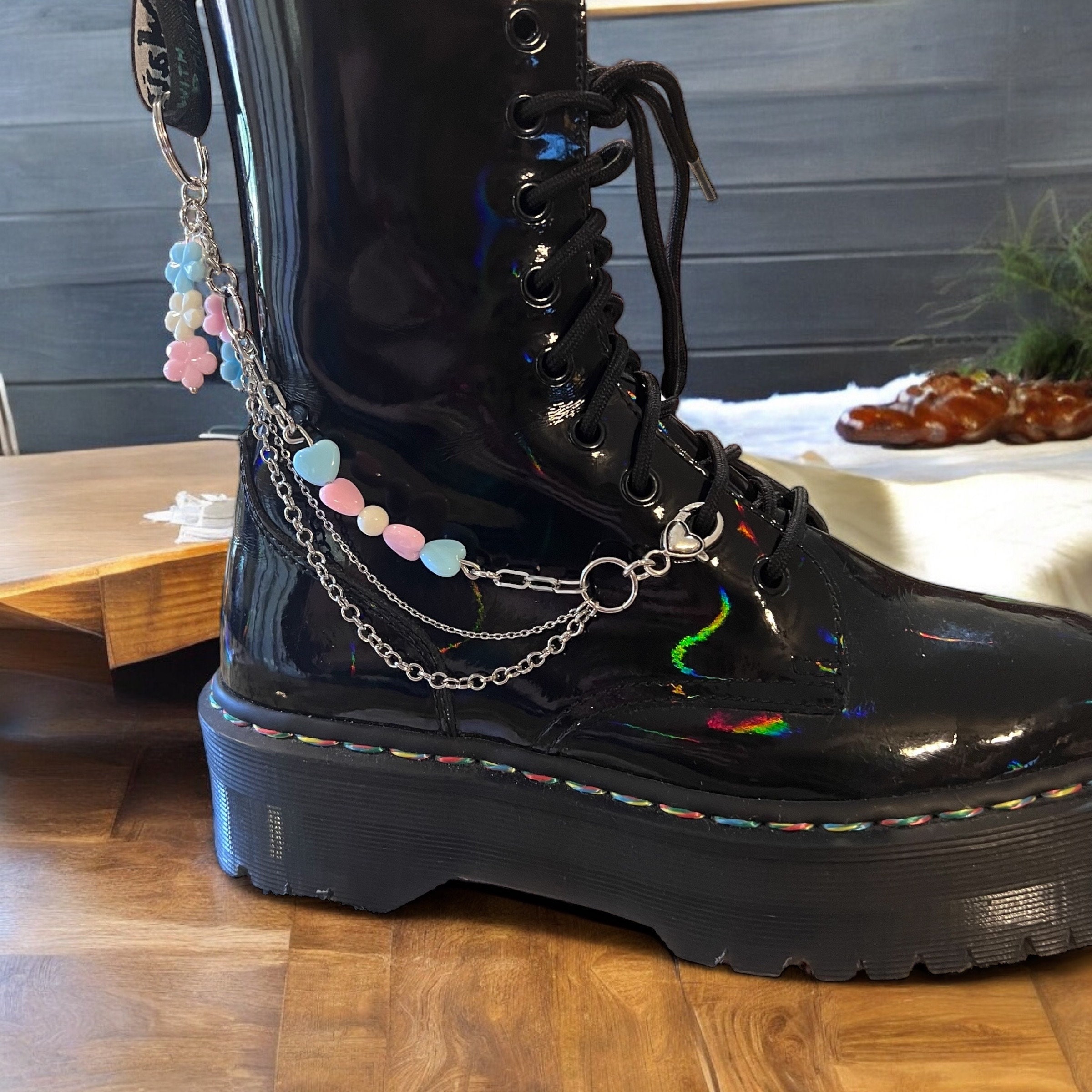 Trans Boot Chain: Pastel Beads, Flower Charms, Transgender Support ...