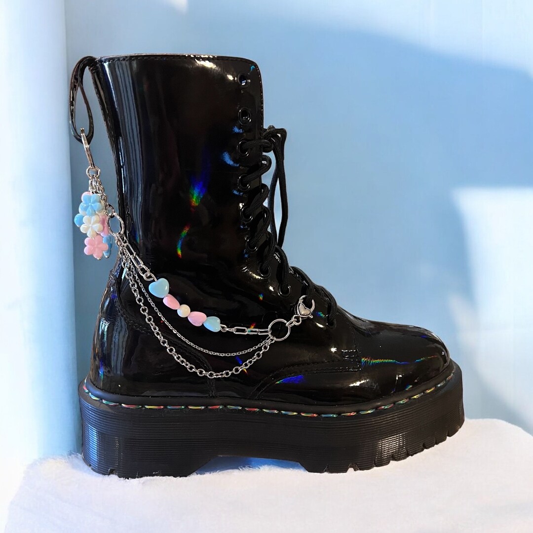 Trans Boot Chain: Pastel Beads, Flower Charms, Transgender Support ...