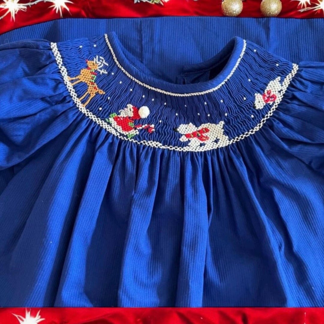 Vintage Anavini Holiday Dress: Hand Smocked Heirloom, Size 3T - Etsy
