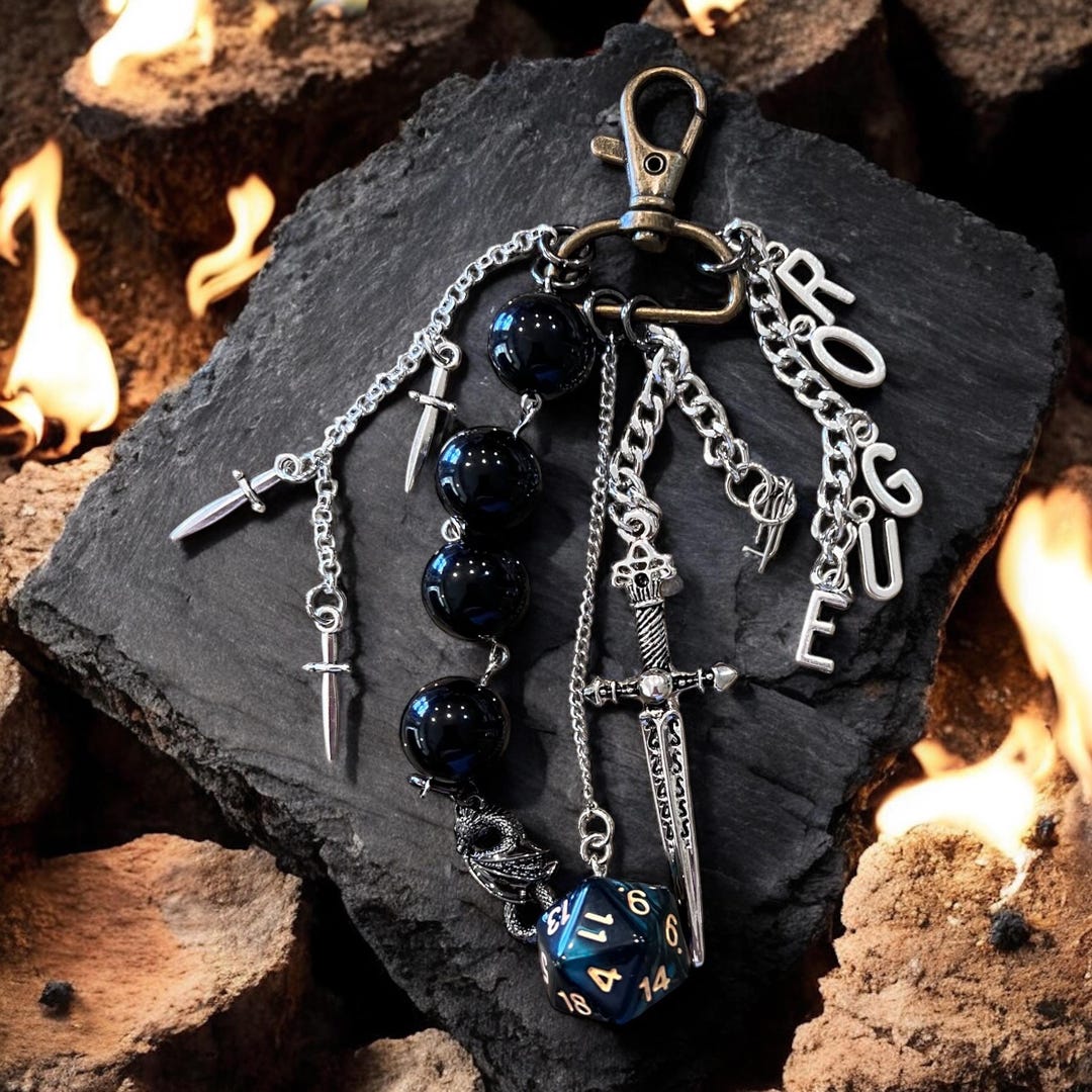 DND Rogue Bag Charm/key Chain. With Daggers Sword Mini Lock Picks ...