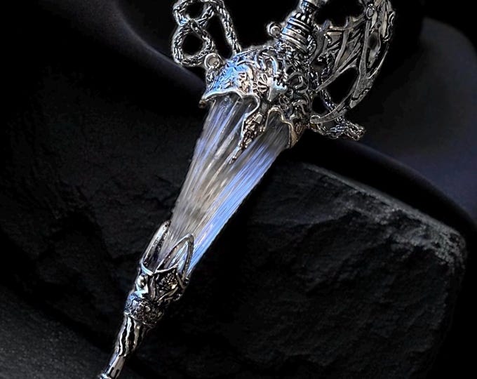 Mystical Silver Toned Glass Dragons Blood Vial Pendant Necklace DND ...