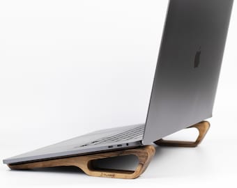 Wooden Laptop Stand for Desk Ergonomic, MacBook Stand Minimalist in ...