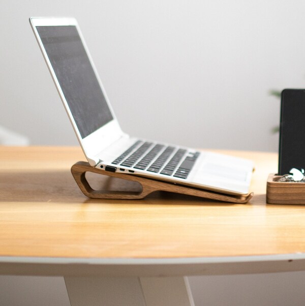 Wooden Laptop Stand for Desk Ergonomic, MacBook Stand Minimalist in ...