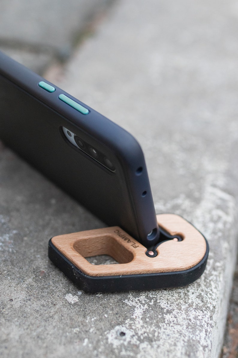 Keychain Phone Stand Black Phone Holder Wood Accessor Aesthetic - Etsy