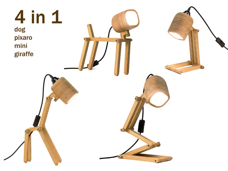 Wood Lamp Desk Lamp Transformer 4 in 1 - Etsy