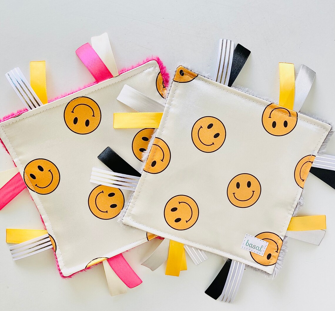 Smiley Face Crinkle Baby Toy Boy/girl Ribbon Toy Sensory - Etsy