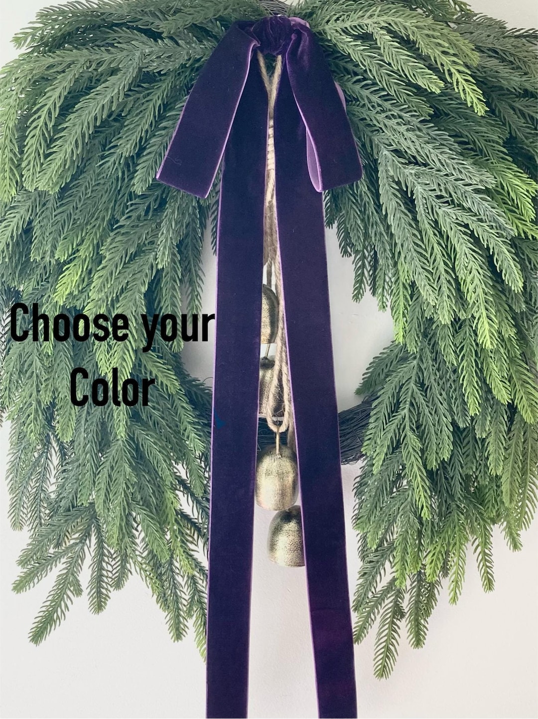 Custom Christmas Velvet Bow for Wreath Mantle Banister, Choose Your ...