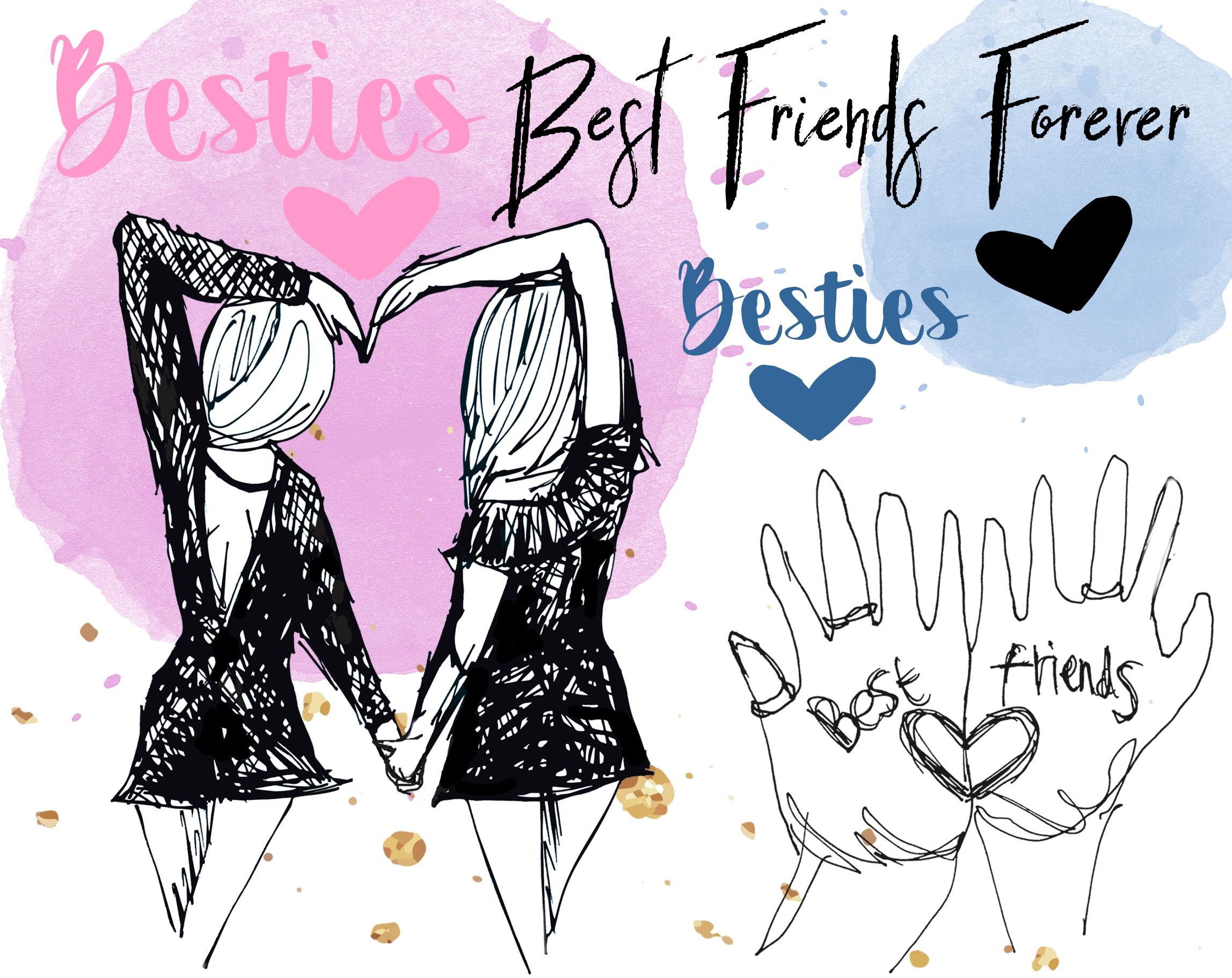 Best Friends Clipart Besties Clipart Mum Clipart Friend - Etsy