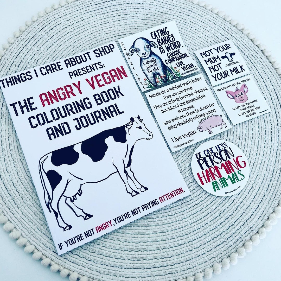 The Angry Vegan Colouring Book and Journal for Adults Vegan Activism ...