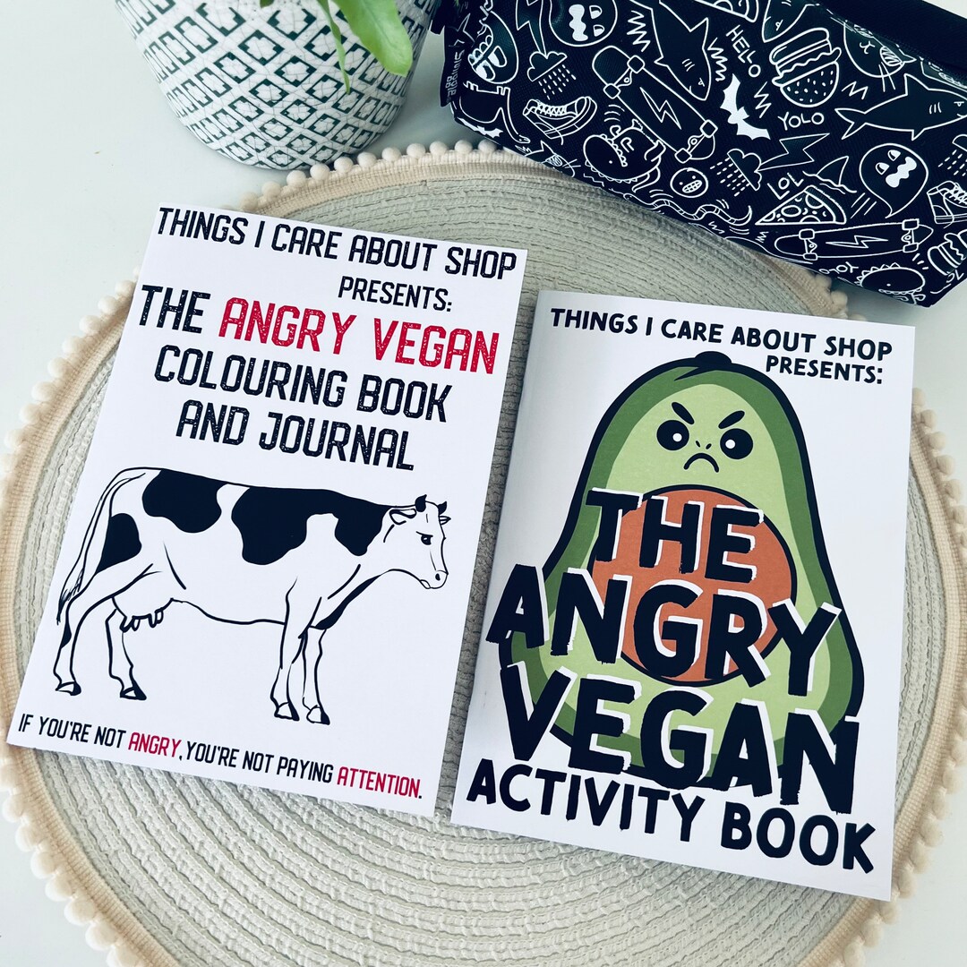 The Angry Vegan Colouring Book Bundle. Set of Two Adult Vegan Colouring ...