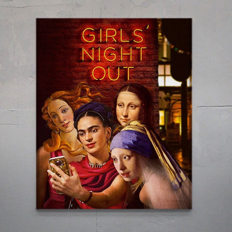 Girls Night Out - Frida Kahlo, Mona Lisa (failunfailunmefailun) - Etsy
