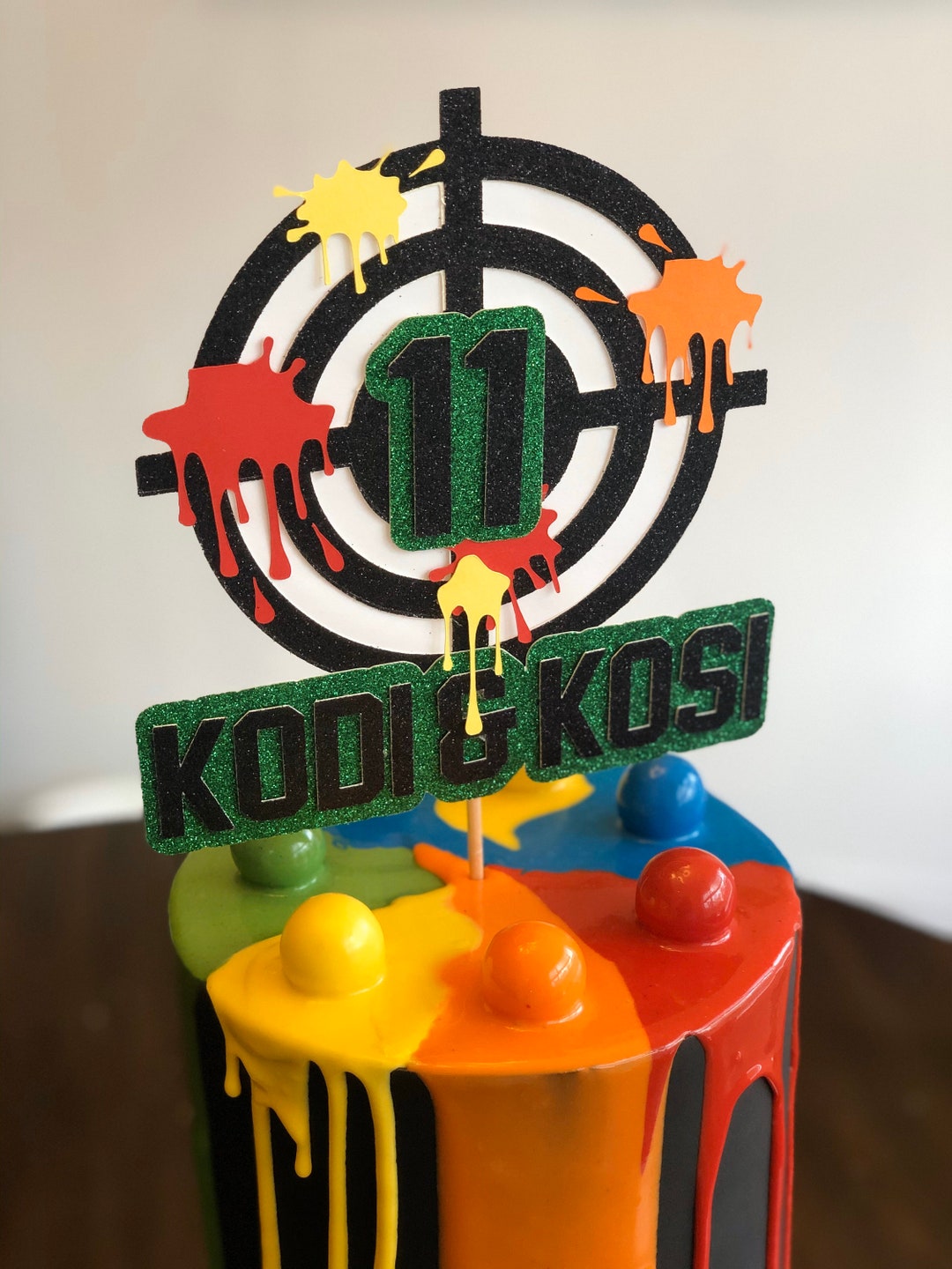 Paint Ball Cake Topper | Paint Ball Theme Cake Topper | Paintball ...