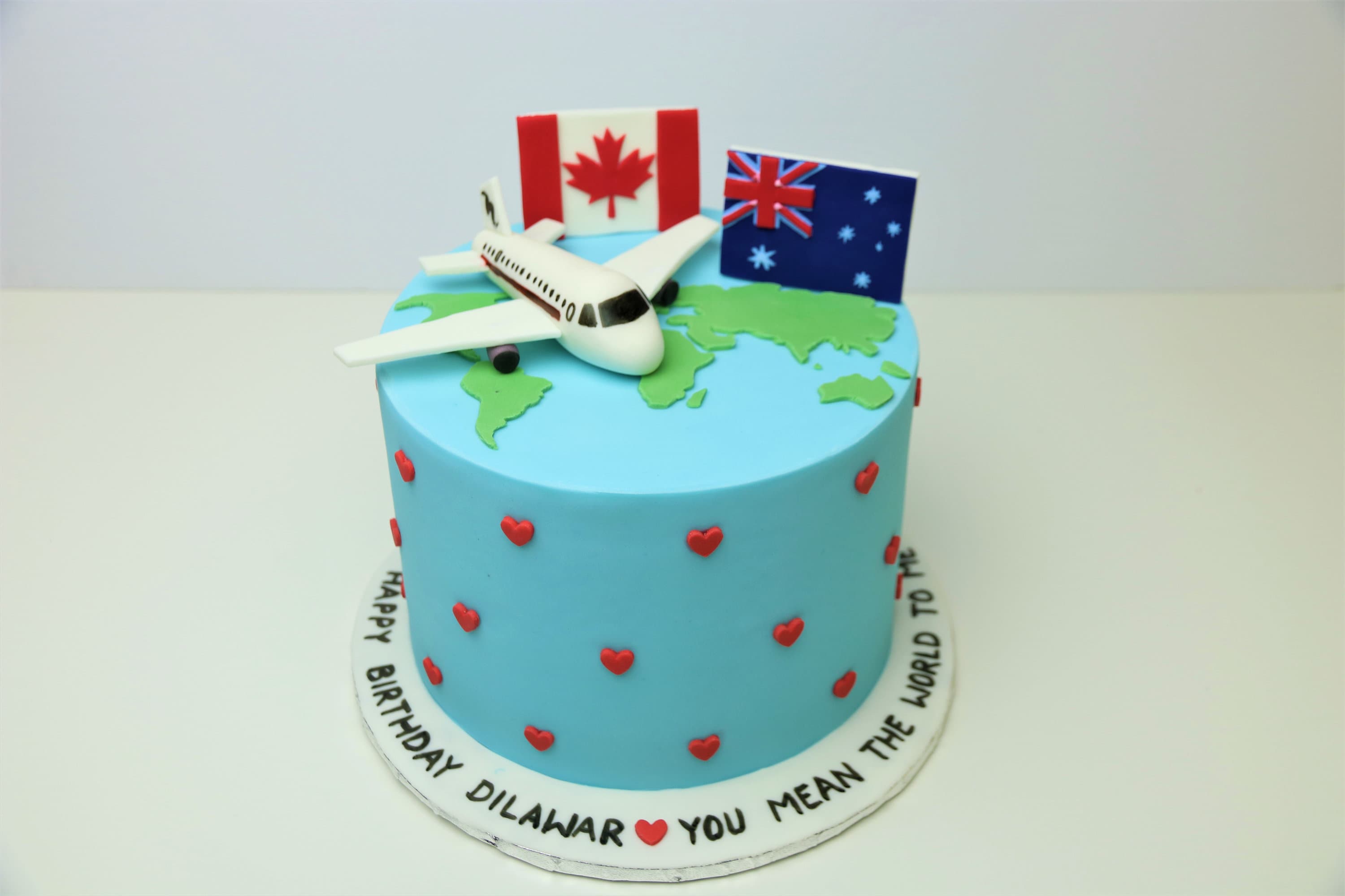 Fondant Plane and Flags Cake Topper | Fondant Plane Topper | Travel ...