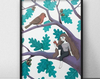 When the Leaves Turn Green Art Print Illustration Art Wall Decor ...