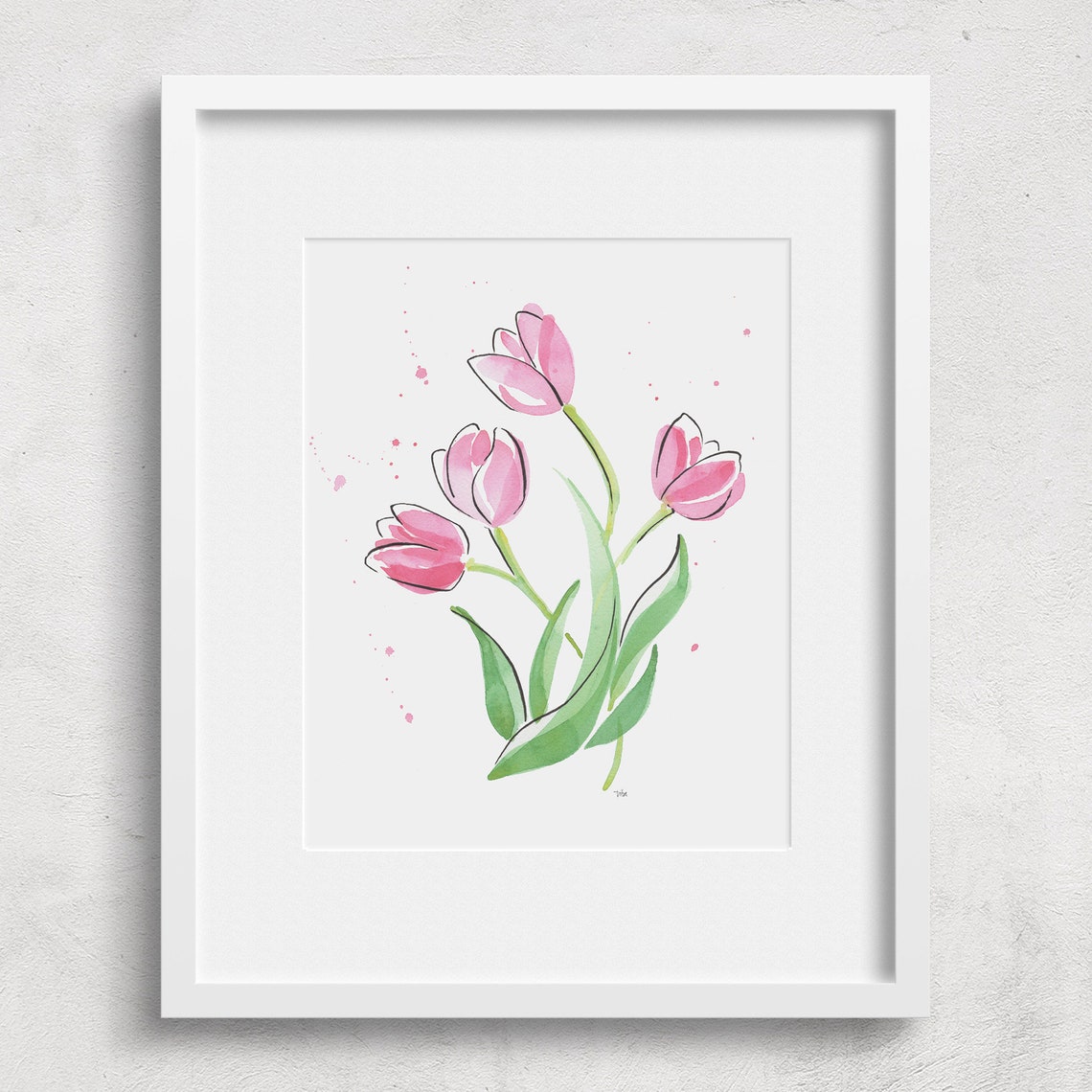 Tip Toe Tulips – Watercolor Art Print - Etsy