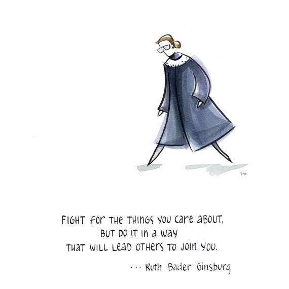 RBG Fight Quote Watercolor Art Print | Etsy
