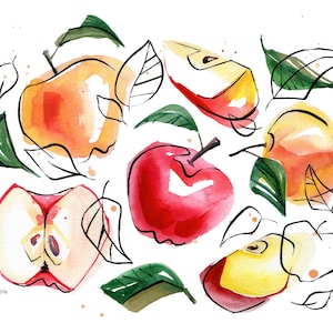 Apple Season – Watercolor Art Print - Etsy