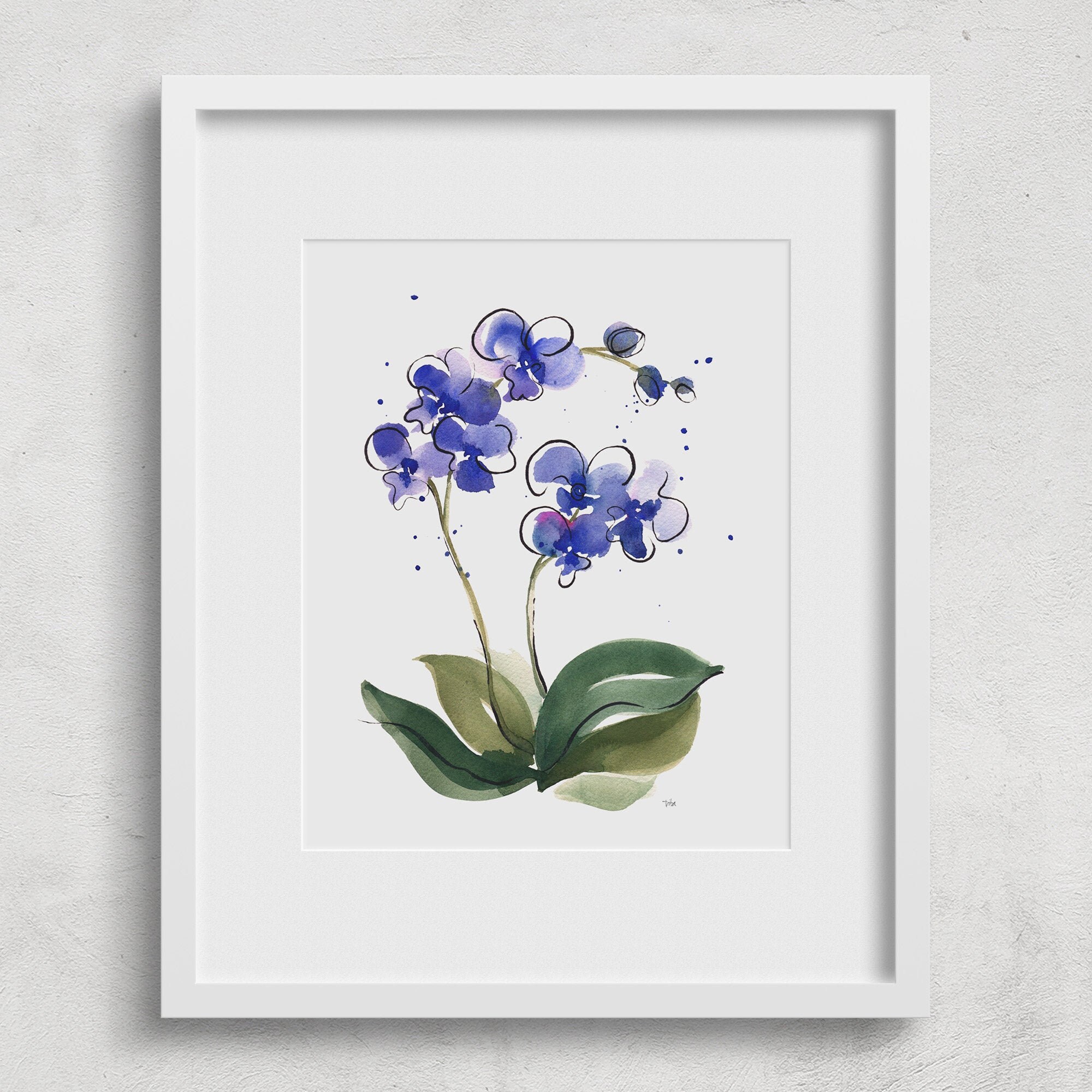 Blue Orchids – Watercolor Art Print - Etsy