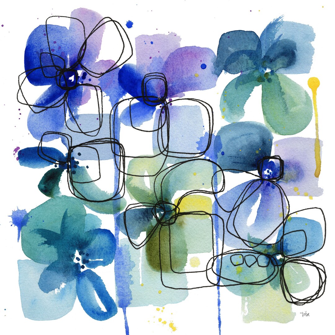 Mod Flowers – Watercolor Art Print - Etsy