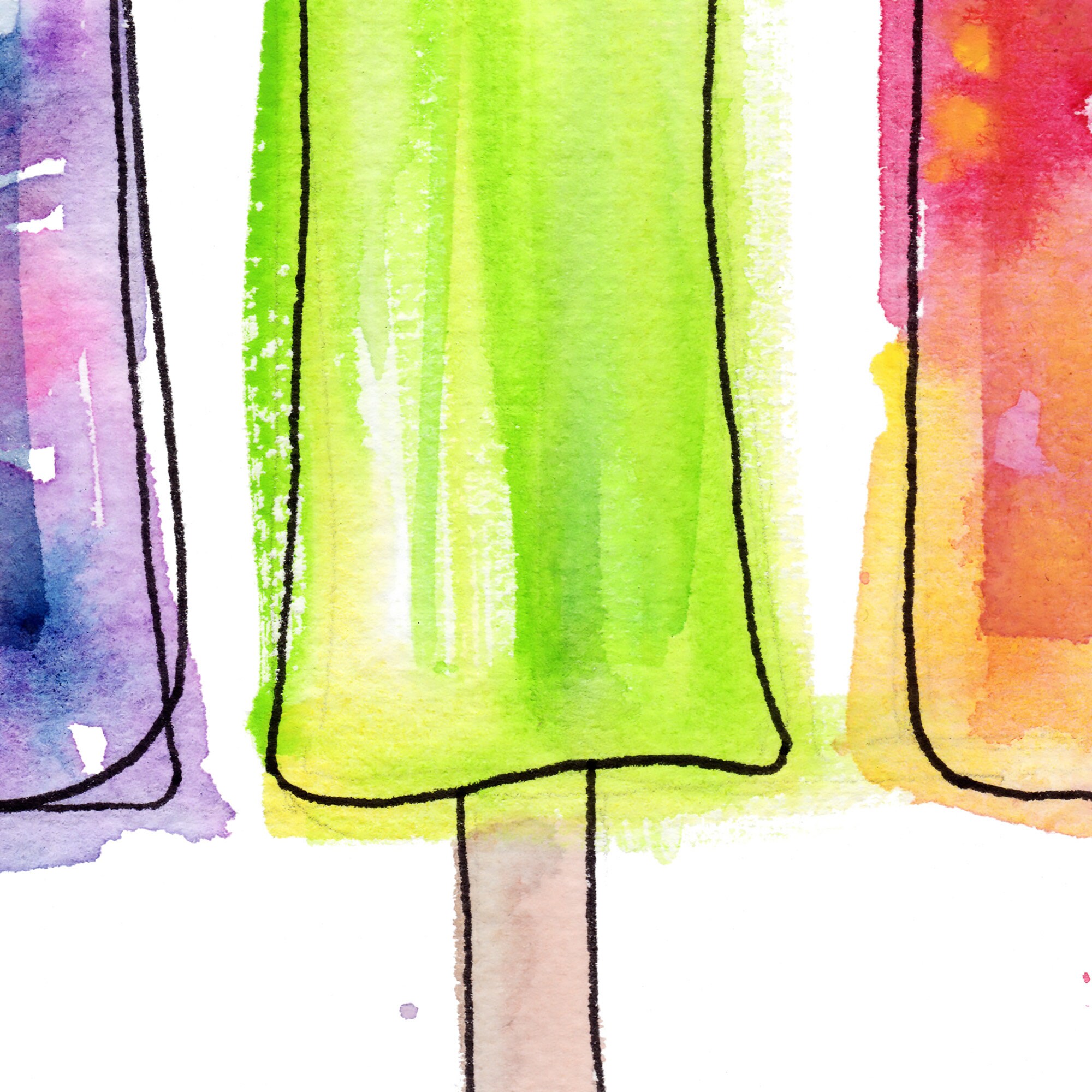 Popsicle Blast – Watercolor Art Print - Etsy