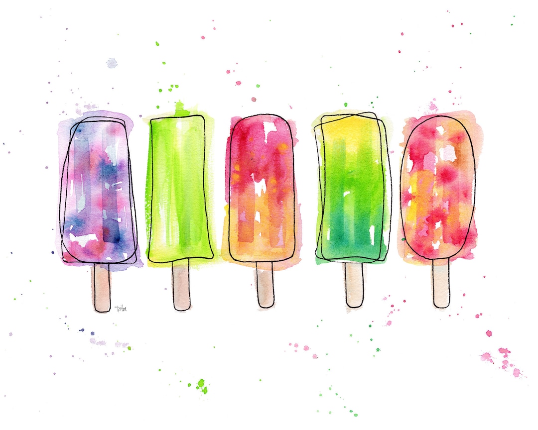 Popsicle Blast – Watercolor Art Print - Etsy