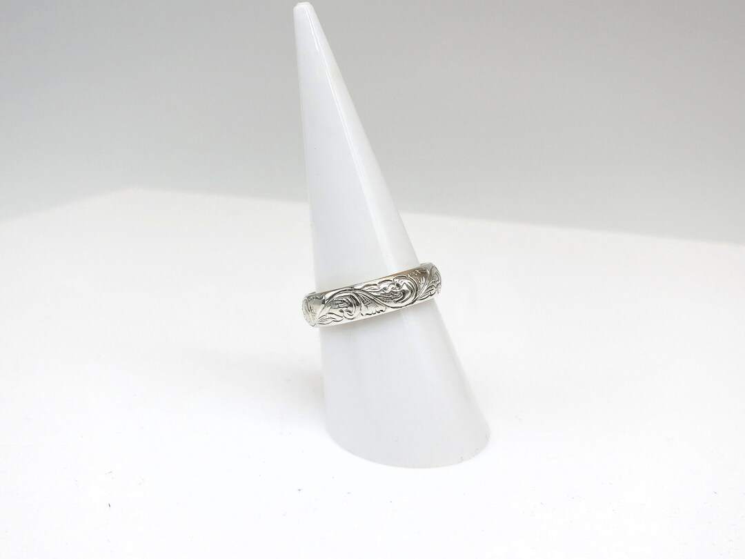 Handmade Hand Engraved With Deep Cuts Comfort Fit Ring Band 925 ...