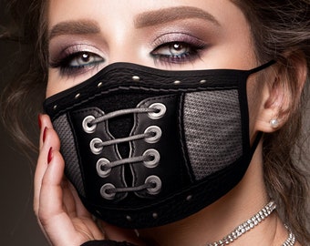 Cyberpunk Face Mask Punk Face Mask Rave Face Mask Mecha | Etsy