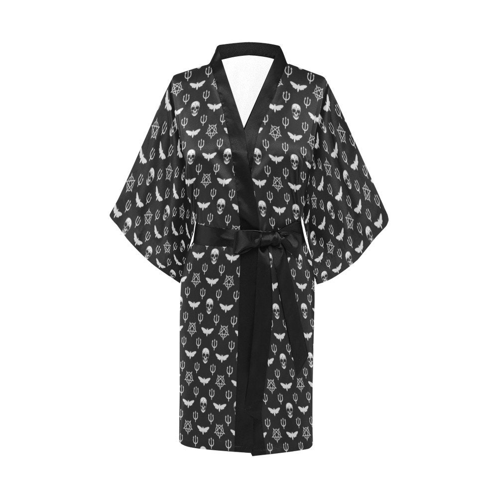 Satanic Robe Gothic Kimono Robe Goth Robe Halloween Robe - Etsy