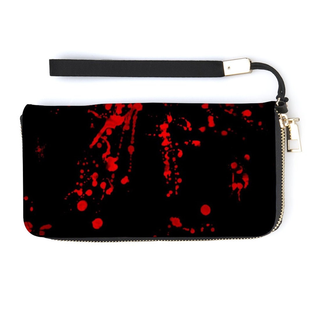 Blood Spatter Wallet, Horror Purse, Goth Wristlet, Scary Handbag ...