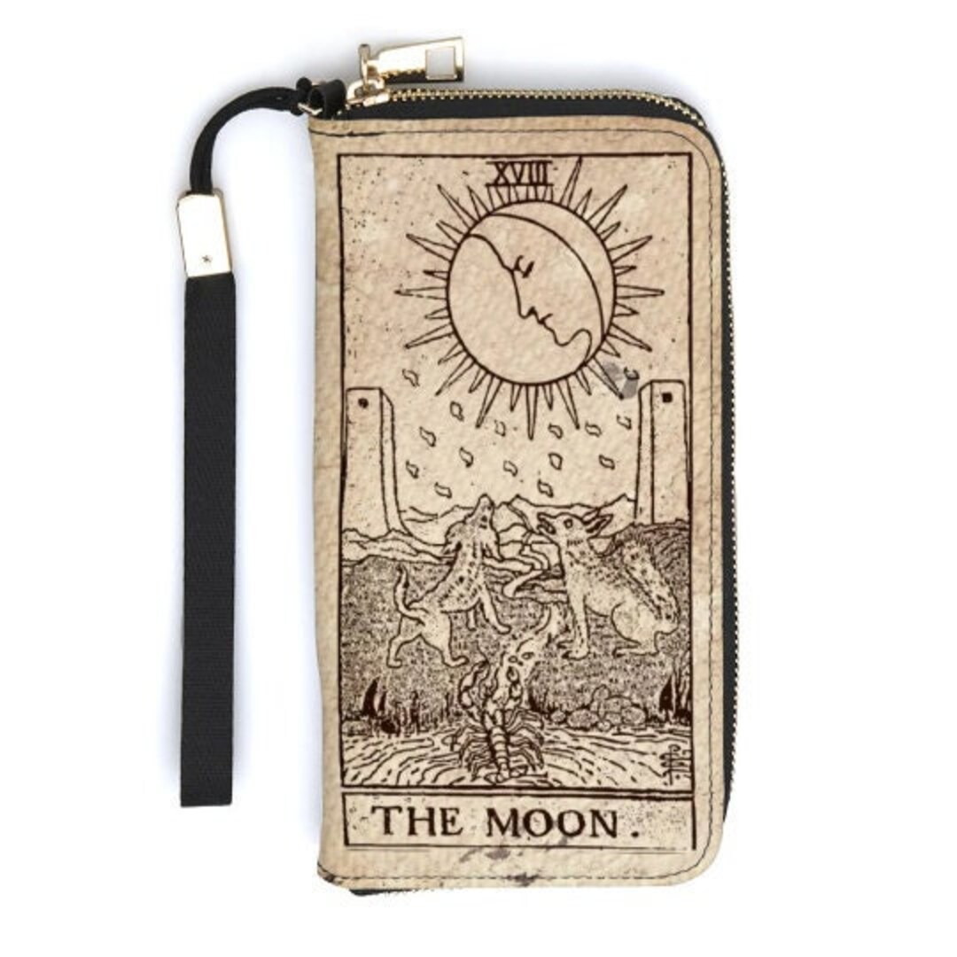 Gothic Zippered Wallet the Moon Tarot Card Zippered Wallet - Etsy