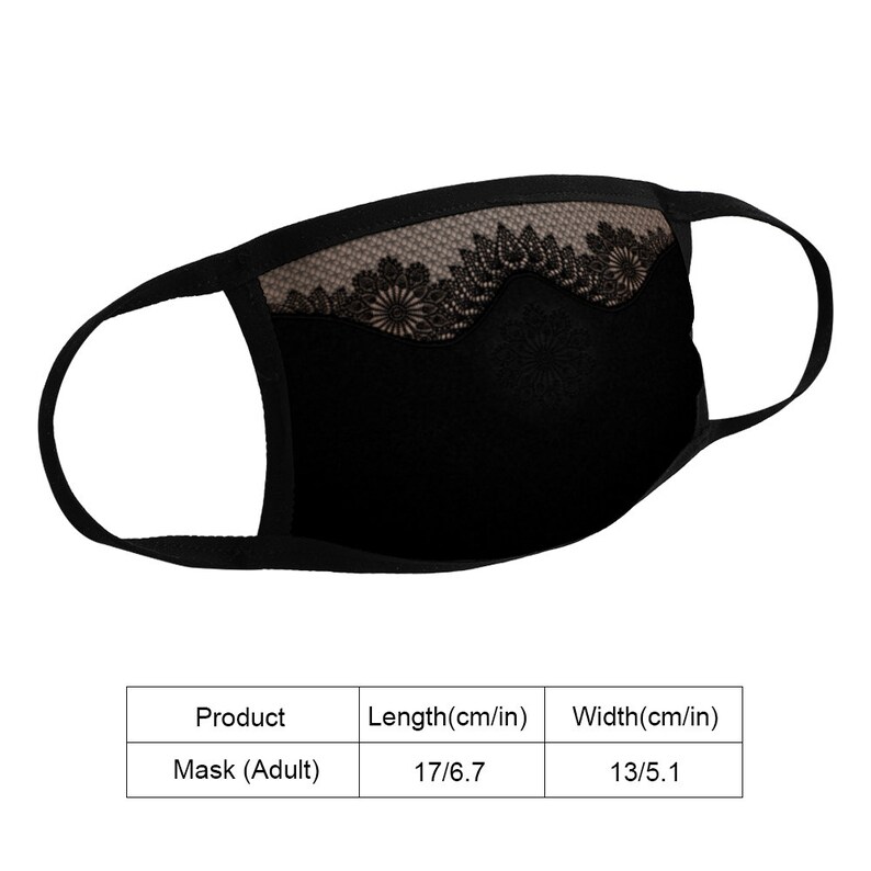 Designer Face Mask Printed Faux Lace Mask Sexy Mask Etsy