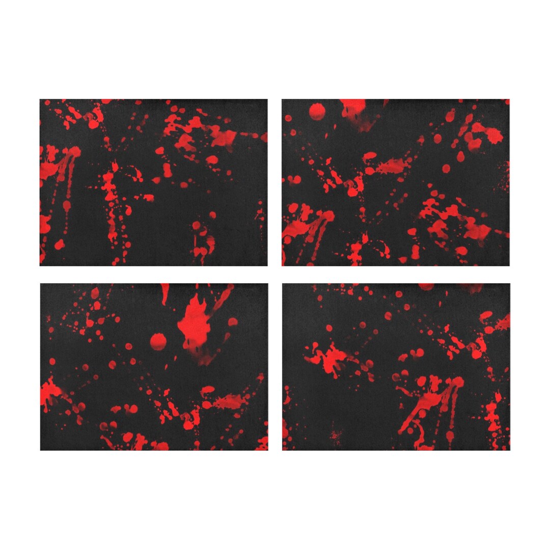 Blood Spatter Placemats Halloween Dining Decor Horror Movie - Etsy