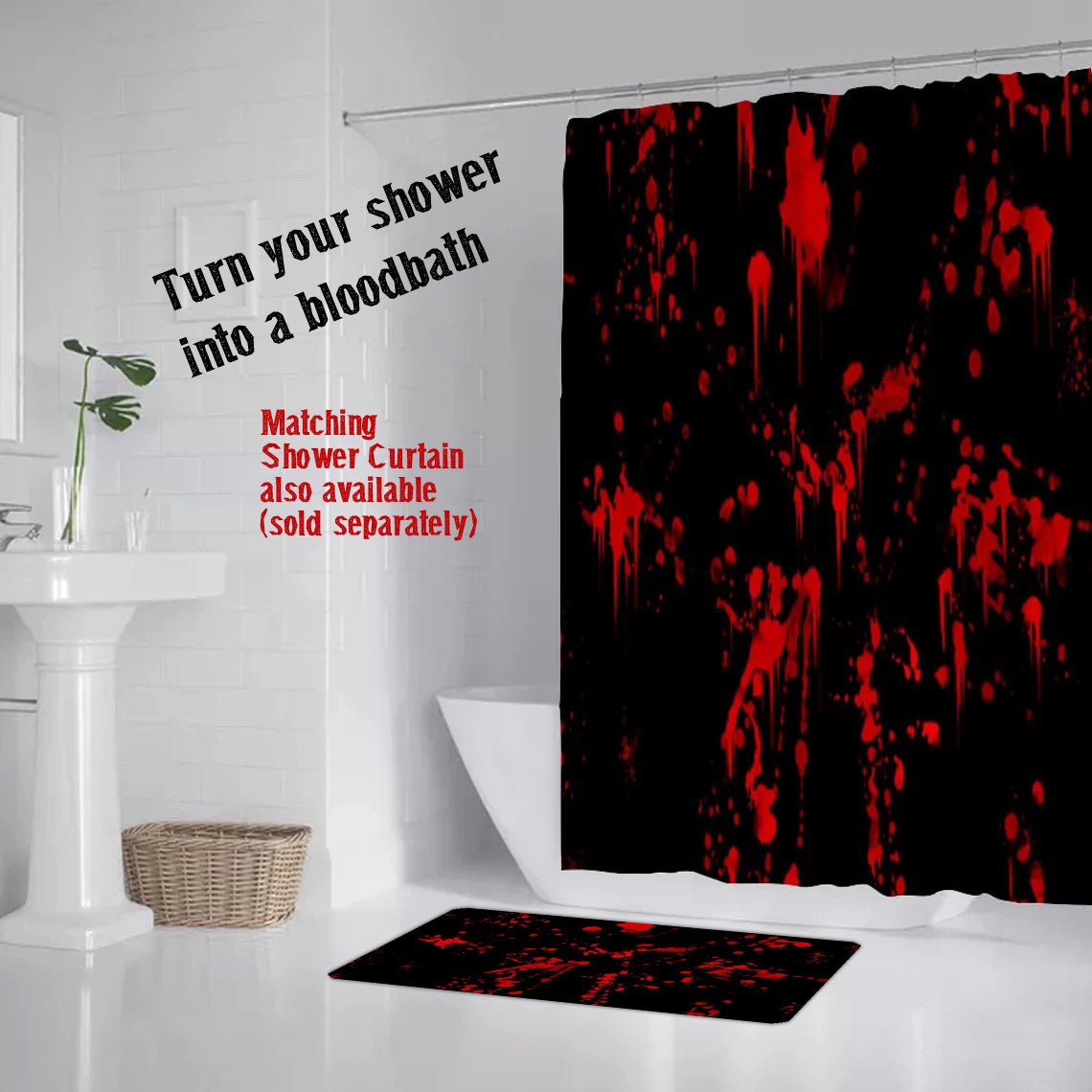 Blood Spatter Bath Mat Halloween Decor Horror Bathroom - Etsy
