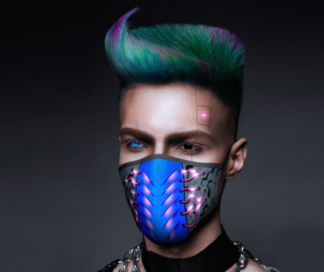 Cyberpunk Face Mask Punk Face Mask Rave Face Mask Mecha - Etsy
