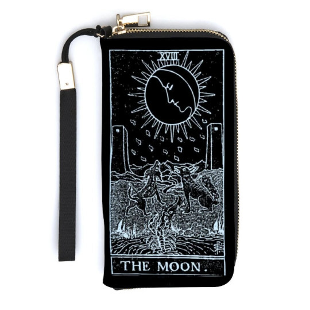 Black Gothic Zippered Wallet, the Moon Tarot Card Zippered Wallet ...